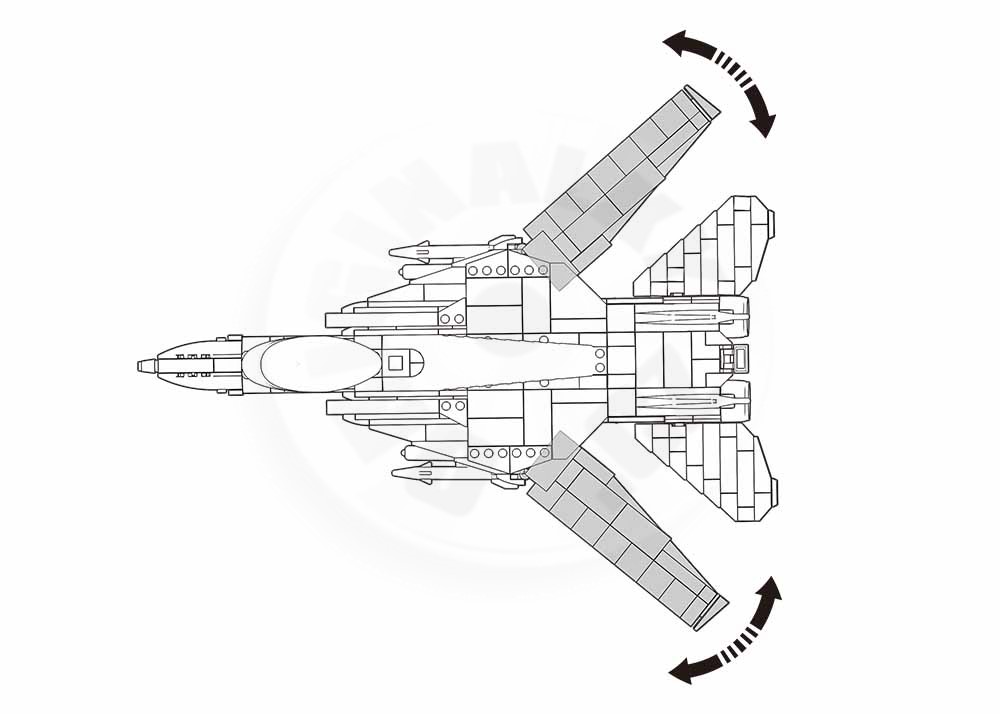 Sluban Model Bricks M38-B0755 Stíhací letoun F-14 Tomcat